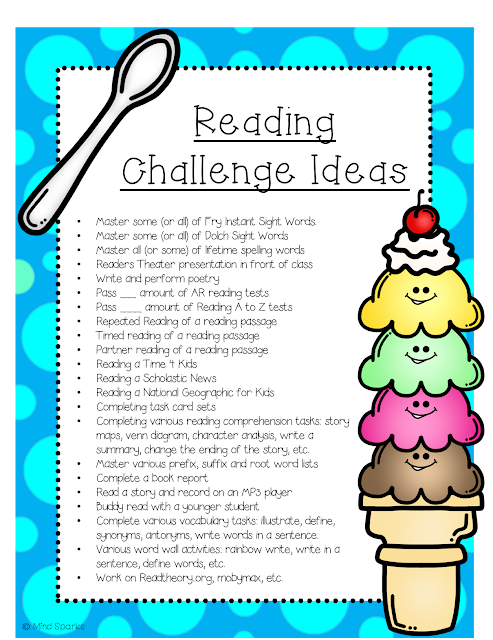 Mind Sparks: Reading Challenge---FREEBIE (perfect for the end of the ...