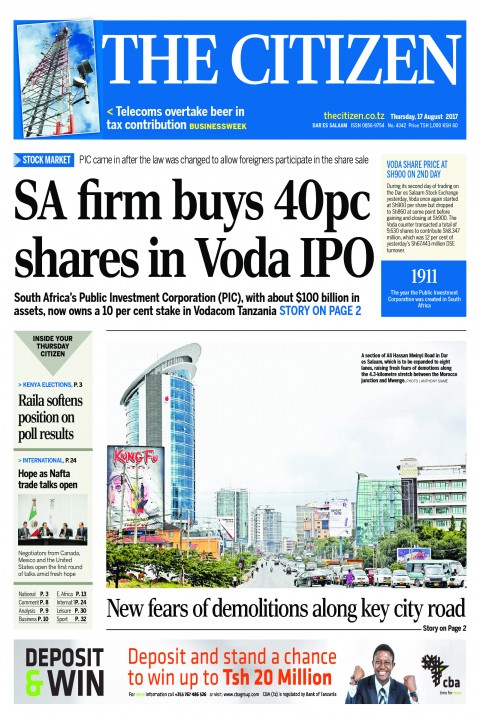 TODAY'S NEWSPAPERS ON THURSDAY AUGUST 17, 2017 - SHINE WITH NEWS