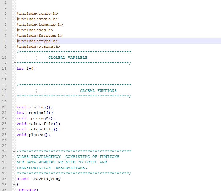 Techno Sparks: Travel Agency , Travel management Project In C++