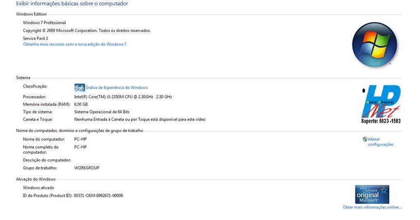 ADICIONAR LOGOTIPO OU IMAGEM NAS PROPRIEDADES DO SISTEMA WINDOWS 7