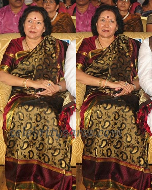 Geeta Reddy in Black Silk Sari - Saree Blouse Patterns