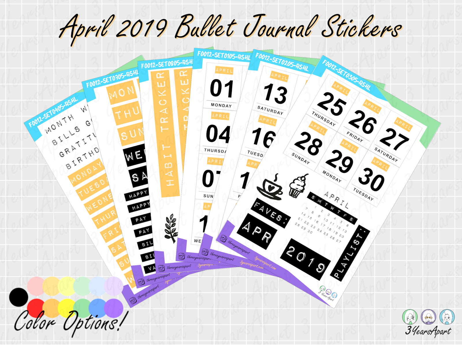 April 2019 Bullet Journal Bundle | Free Printable for Bullet Journals ...