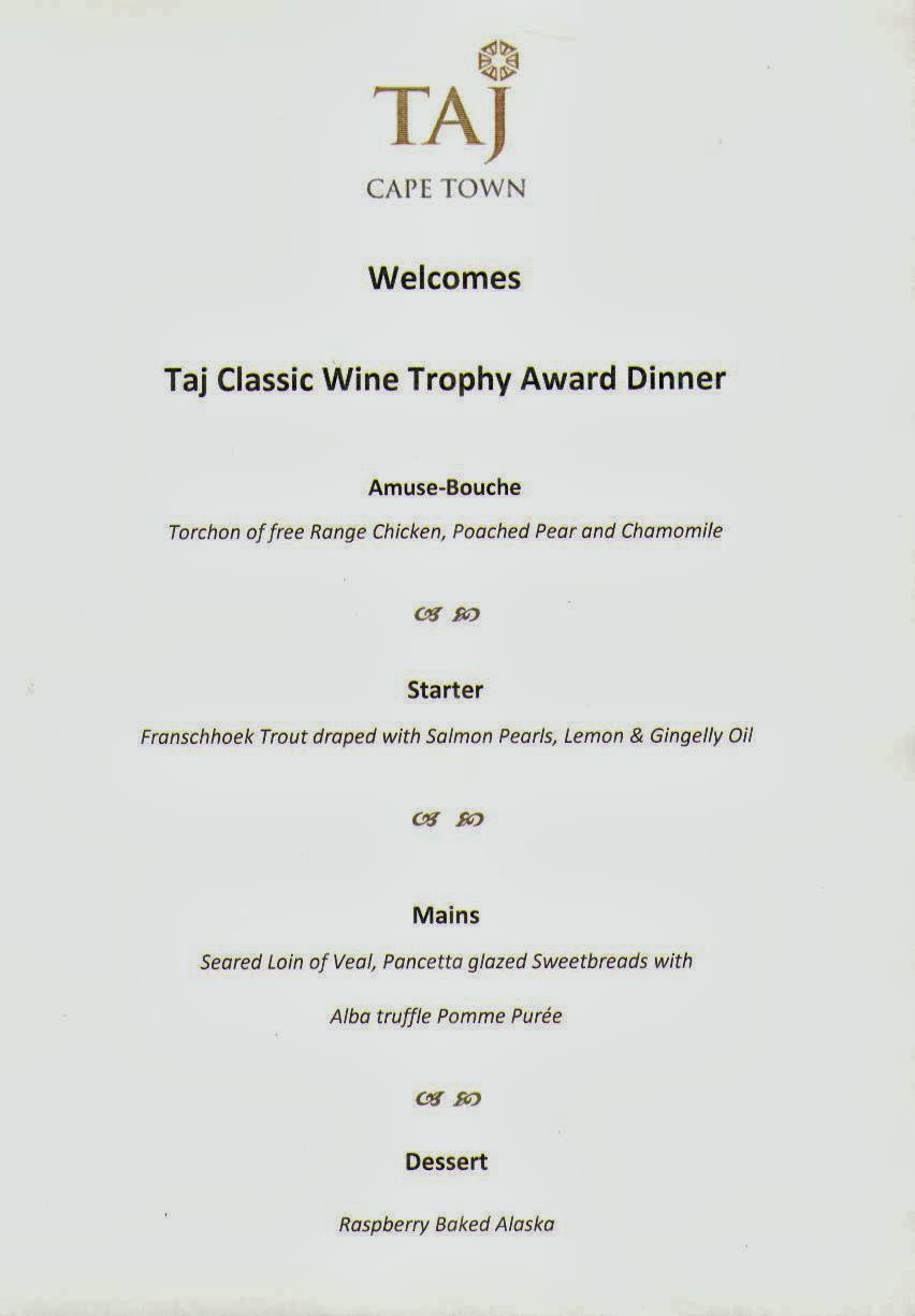 .: Taj Classic Wine Trophy Award Dinner