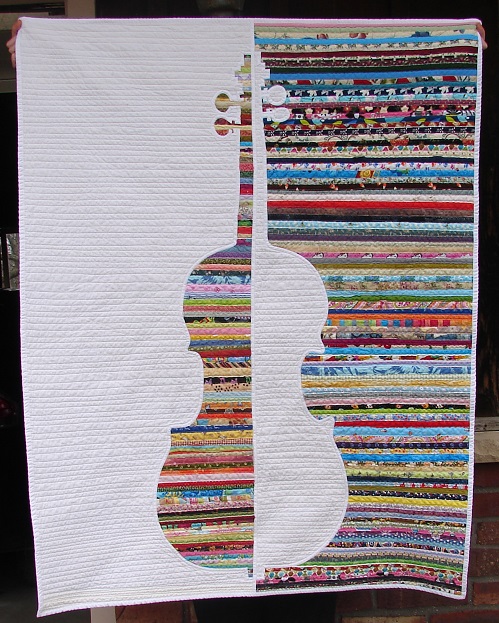 The Life of Riley: Color & Music: Violin Study - A Four-in-Art Quilt
