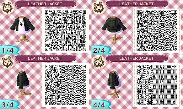 Animal Crossing New Leaf QR Codes: Leather Jacket w/ White T-Shirt ...