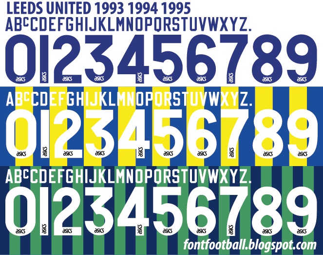 FONT FOOTBALL: Font Vector Leeds United 1993 1994 1995 kit