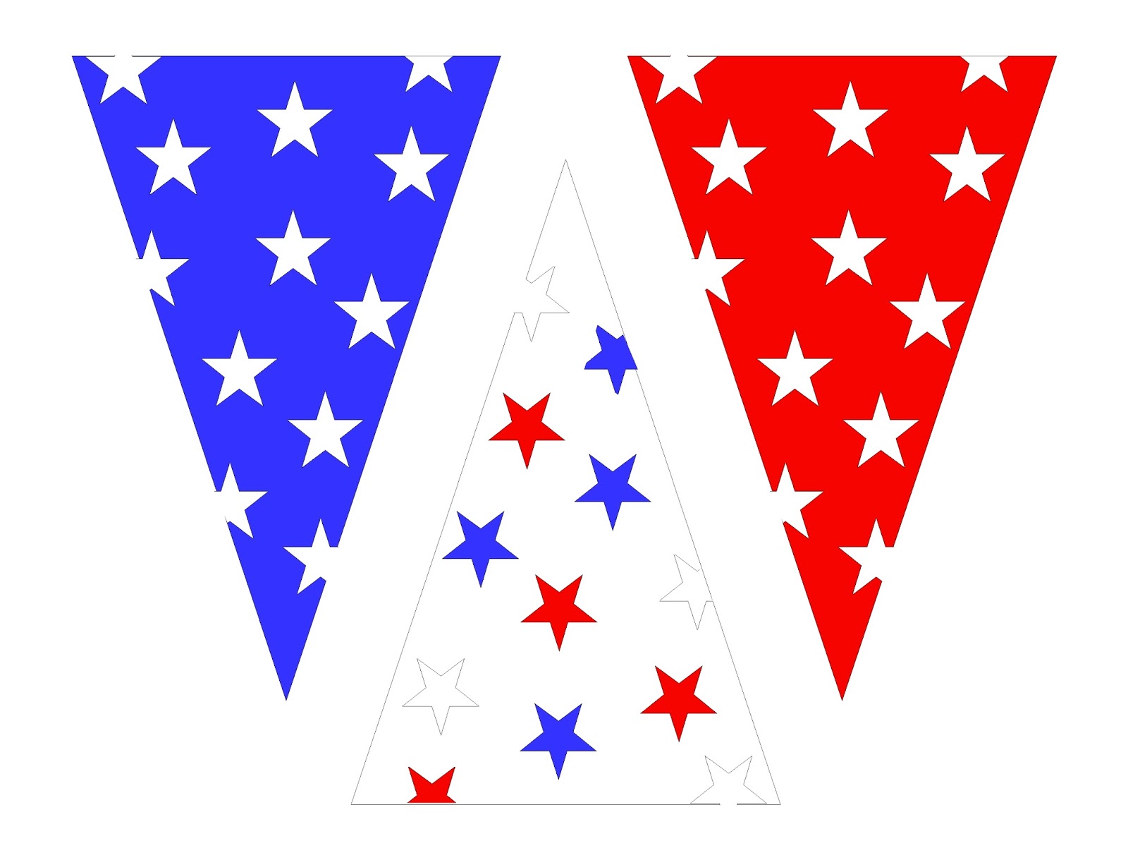 Patriotic Pennant Banner Printable