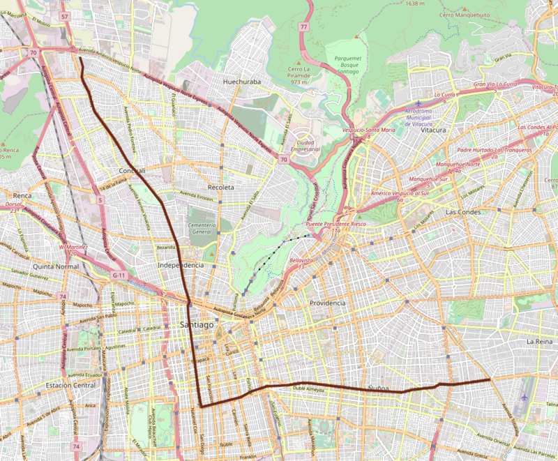 La línea 3 del Metro de Santiago.-a