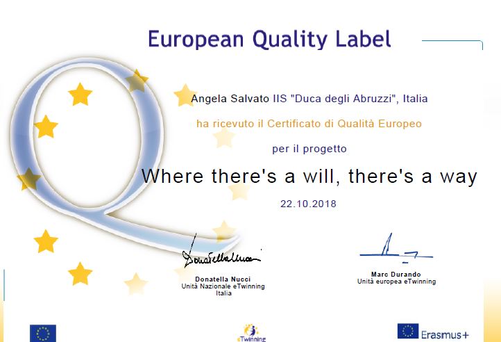 Getting Ahead: ETWINNING EUROPEAN QUALITY LABEL