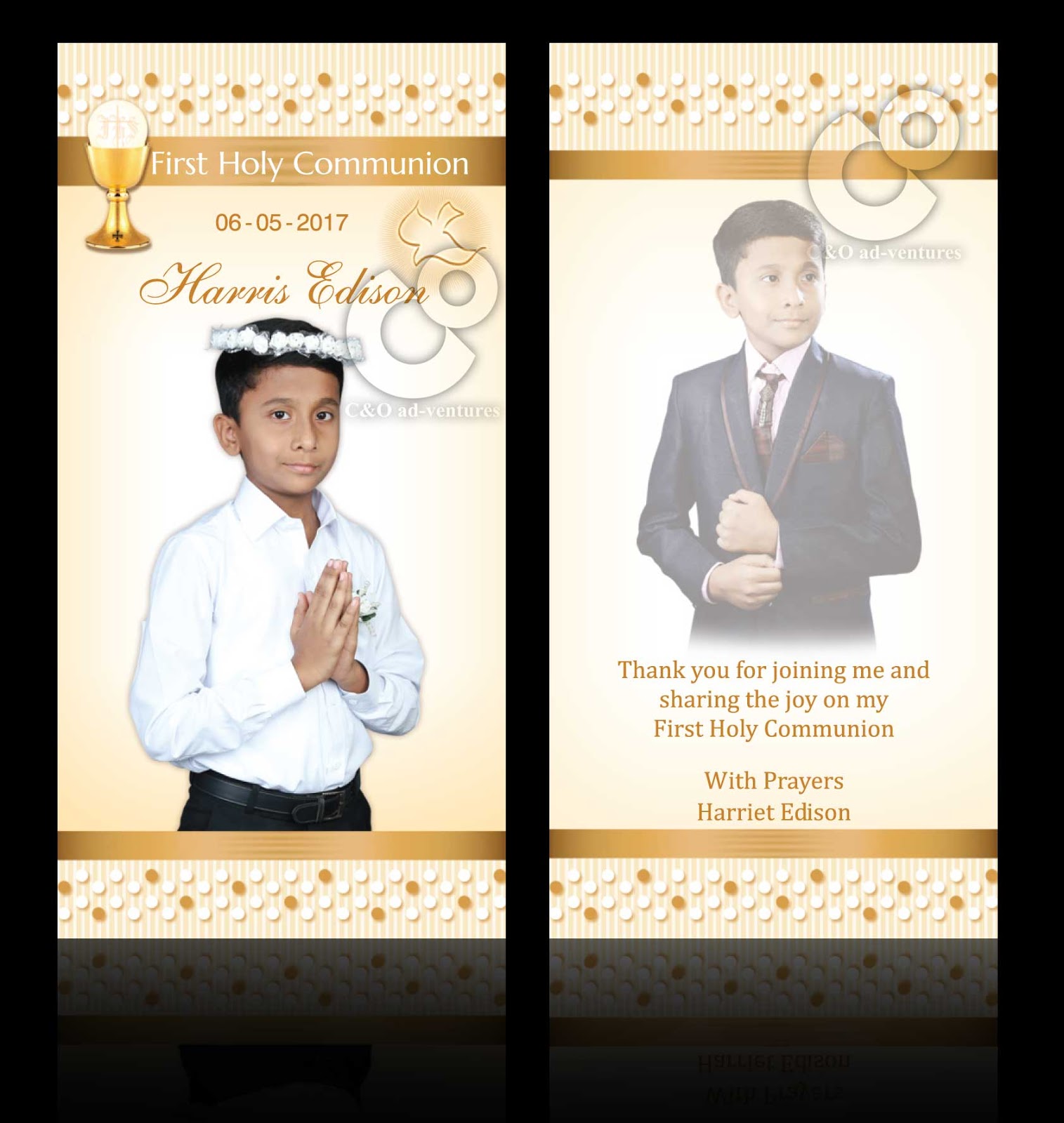 C & O ad-ventures: First Holy Communion Poster and Thanks card