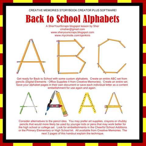 Sher Your Scraps: Back to School Alphabets