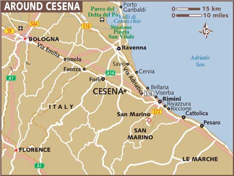 Mappa della Città di Provincia Regionale Italia: Mappa Politica di Cesena