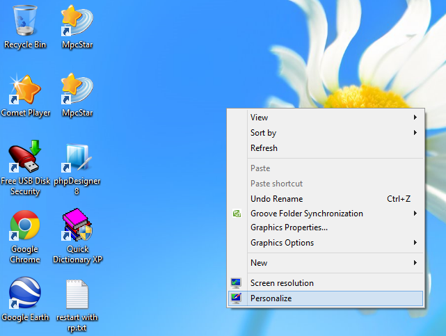 Open Explorer: How to show My Computer Icon on Desktop in windows 8?