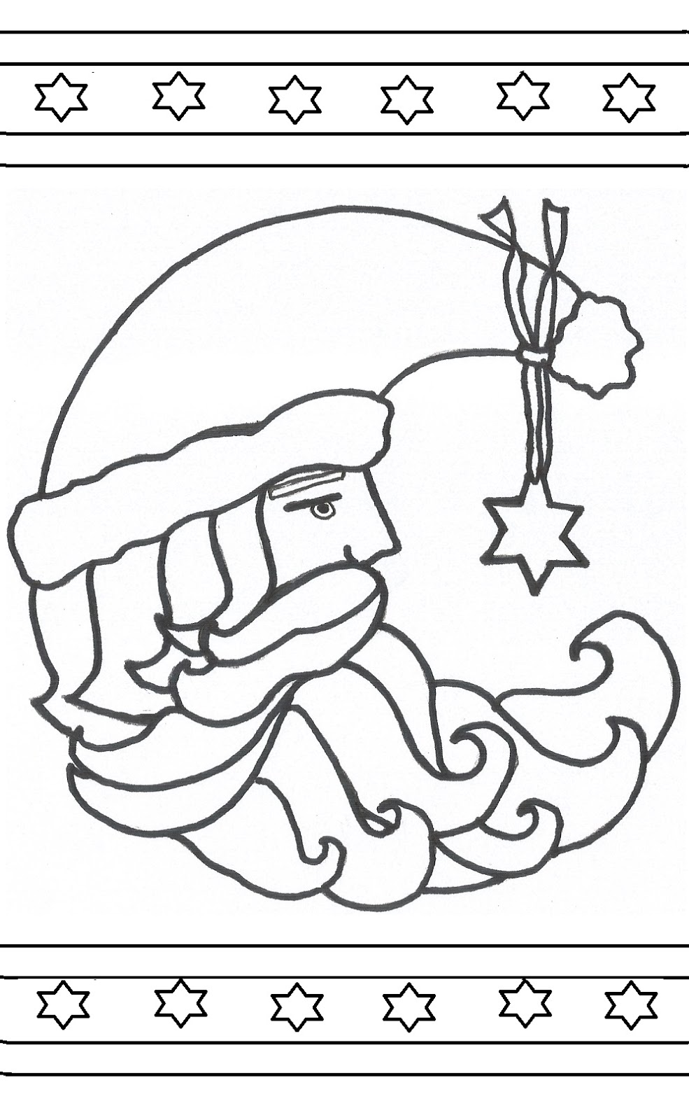 Kathleen Taylor's Dakota Dreams: Color Your Own Half Moon Santa