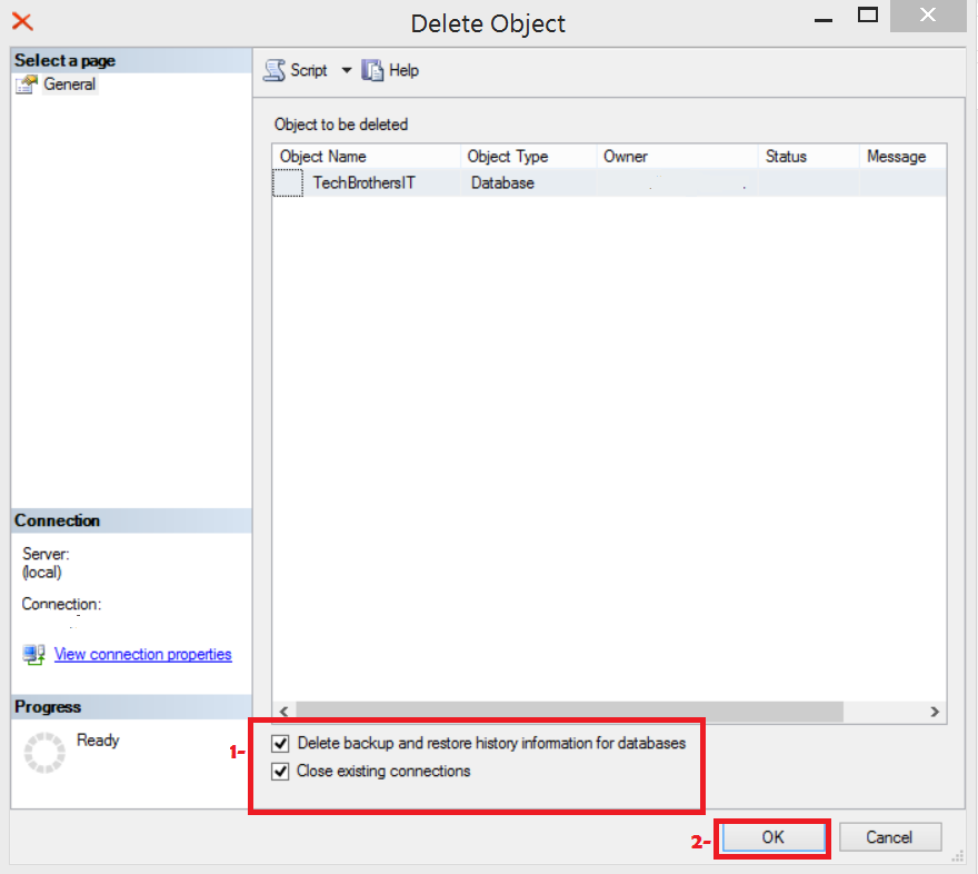 Welcome To Techbrothersit How To Drop Database By Using Tsql And Gui Sql Server Tsql