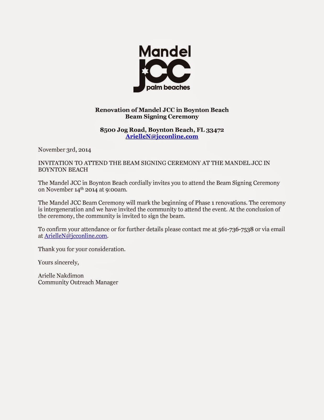 Shop Boynton Beach: You're invited to attend the Beam Signing Ceremony ...