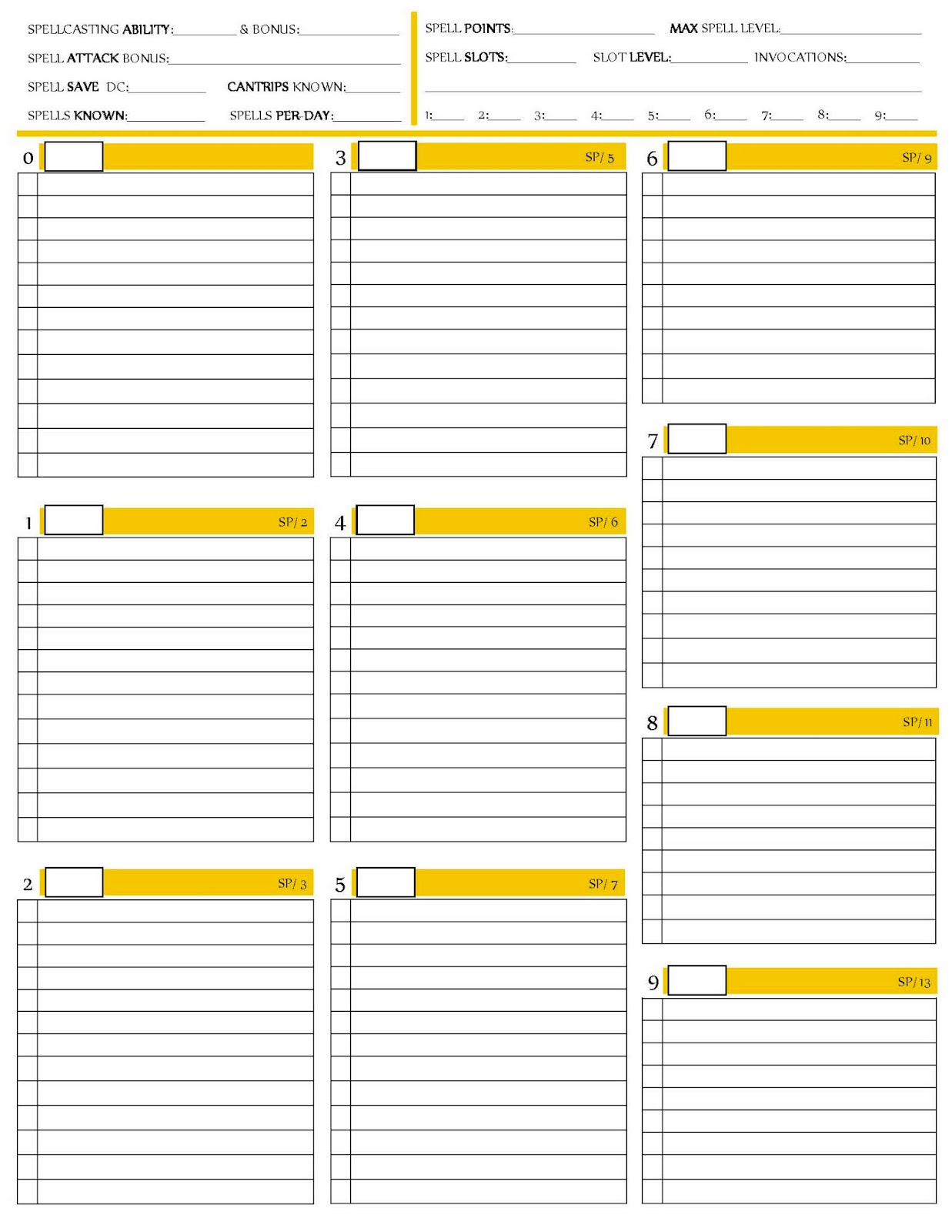 Graphite Prime: Dungeons & Dragons 5th Edition Character Sheet Revised