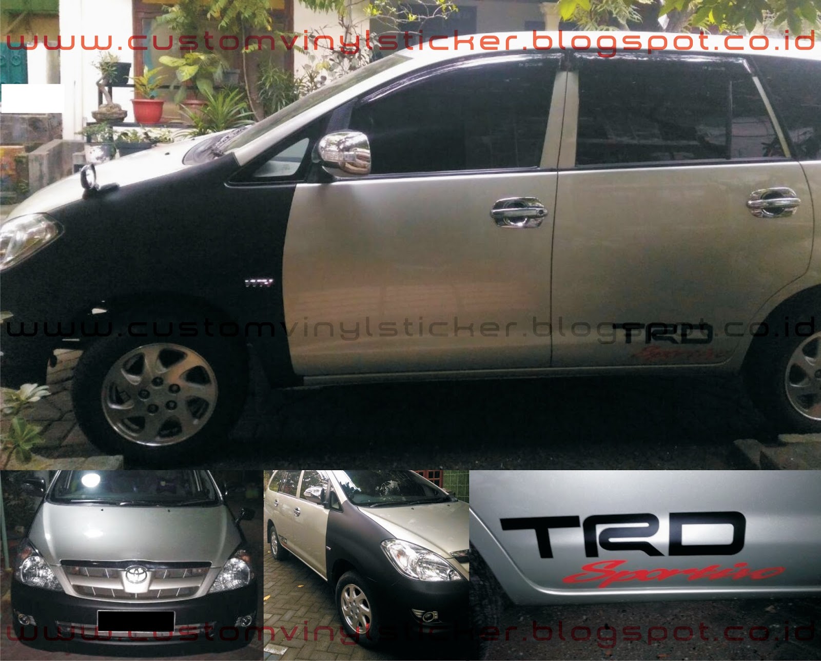 STICKRENZ: Toyota Kijang Innova - Custom Black Mate Wrapp & Text