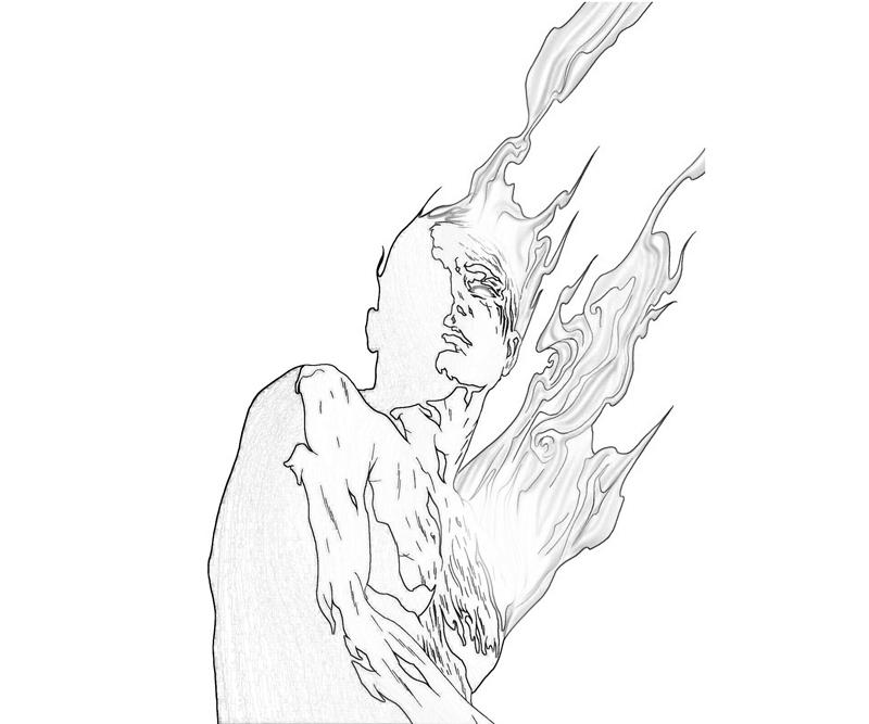 Human Torch Standing Coloring Pages Coloring Pages