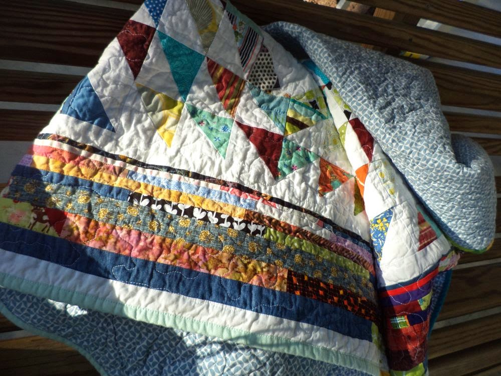 Kat & Cat Quilts: Rainbow Waves scrap quilt {Blogger's Quilt Festival}