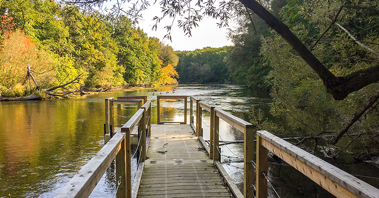 Hiking at Riveredge Nature Center in Newburg WI