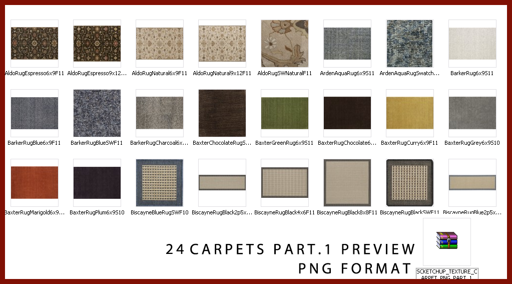 SKETCHUP TEXTURE: CARPETS PNG COLLECTION
