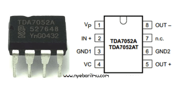 RANGKAIAN 1W AUDIO AMPLIFIER MENGGUNAKAN IC TDA7052 - Syarif Projects