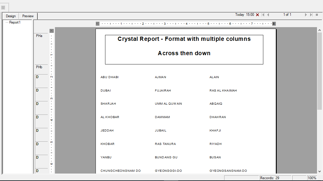 Crystal Report Format With Multiple Columns ~ Programming Trends