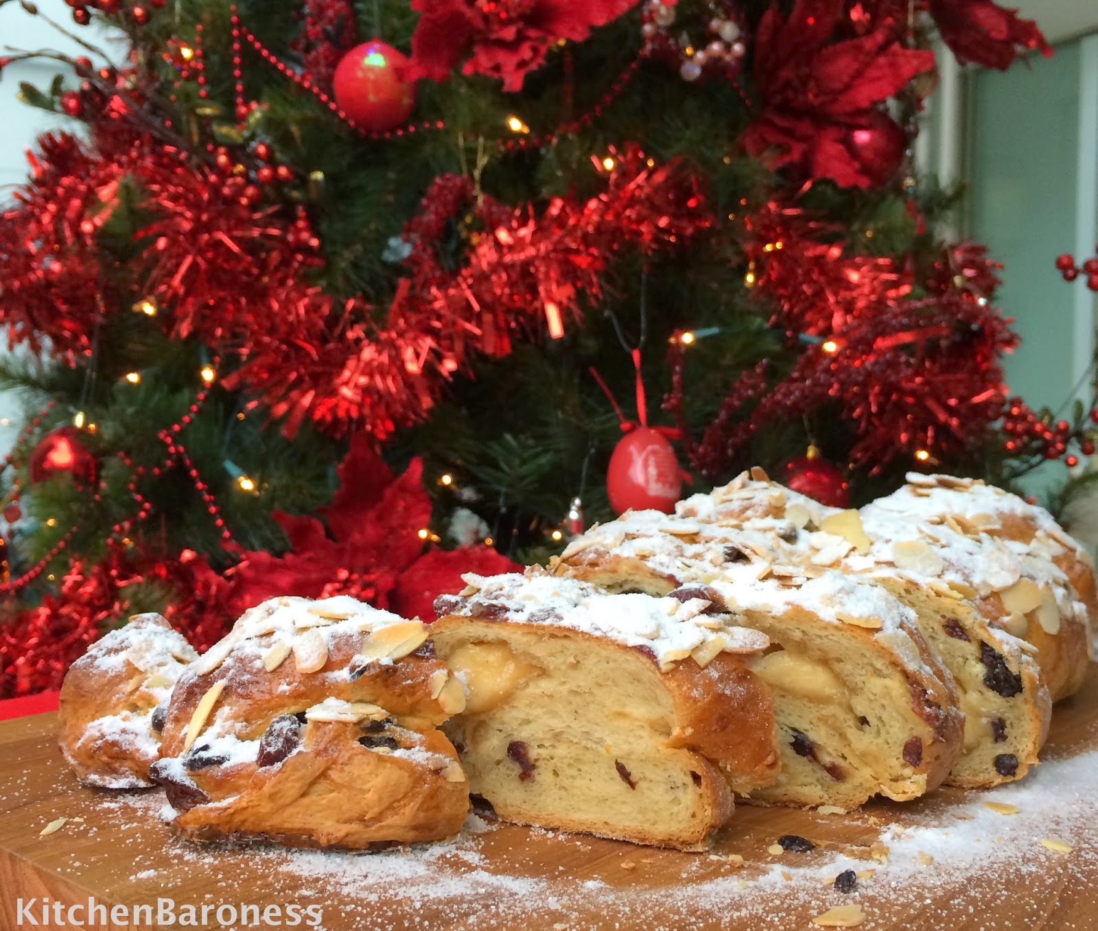 KitchenBaroness: Braided Stollen With Three Logs Of Marzipan
