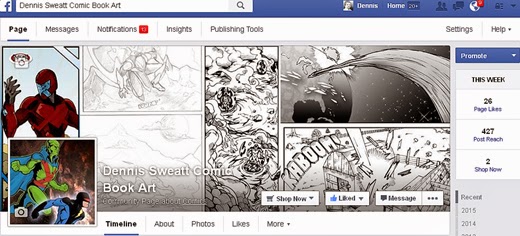 Help Dennis Sweatt Comic Book Creator Facebook Page Reach 1,000 fans!