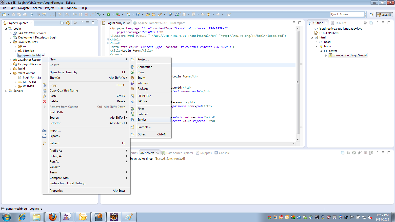 GP CompTech Blog: Creating a Simple Login Form using JSPs and Servlets ...