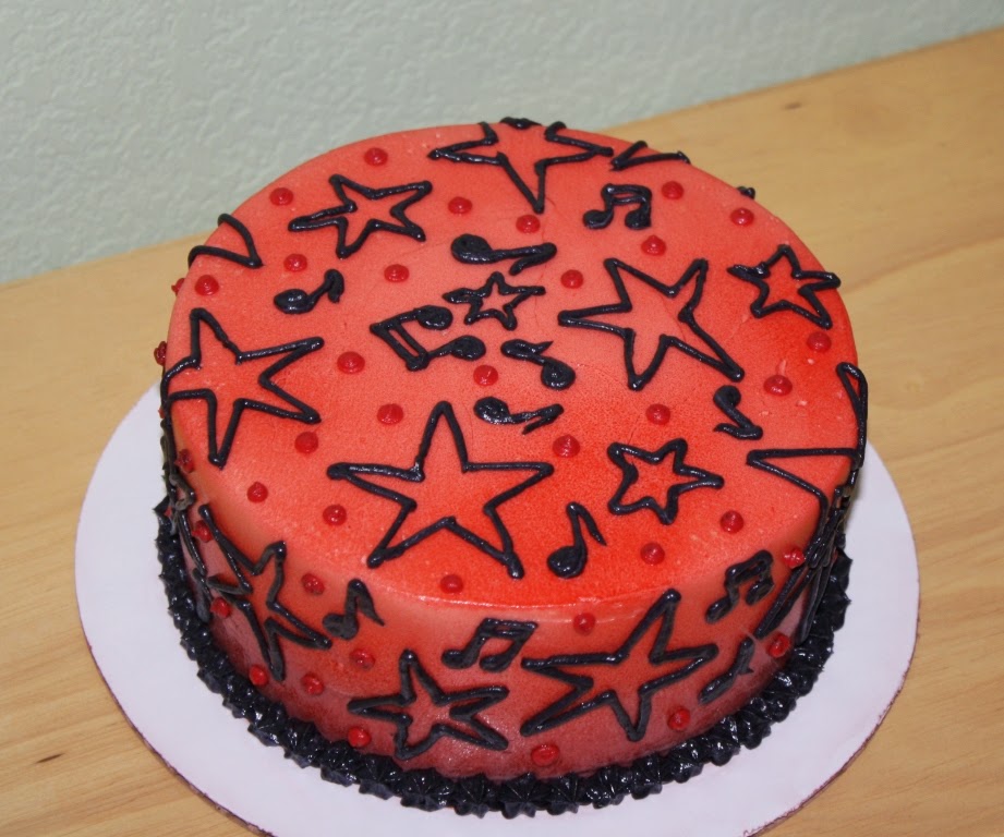 Party Cakes: Red & Black Rock Star Cake