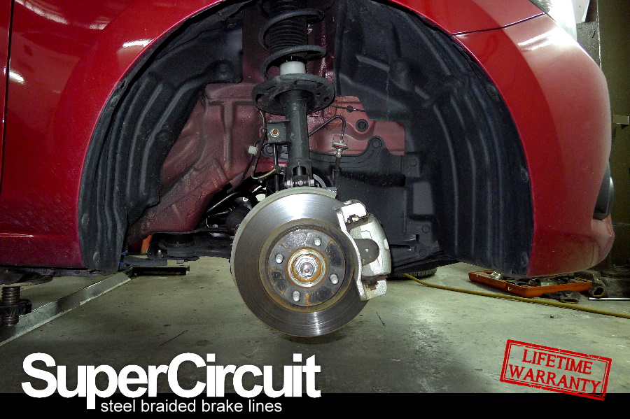 SUPERCIRCUIT Steel Braided Brake Lines: Mazda2 Steel Braided Brake Lines