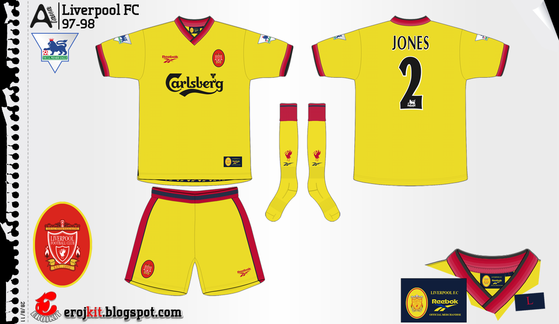 Kit Design, by eroj: 1996-98 Liverpool (Home, Away e Third)