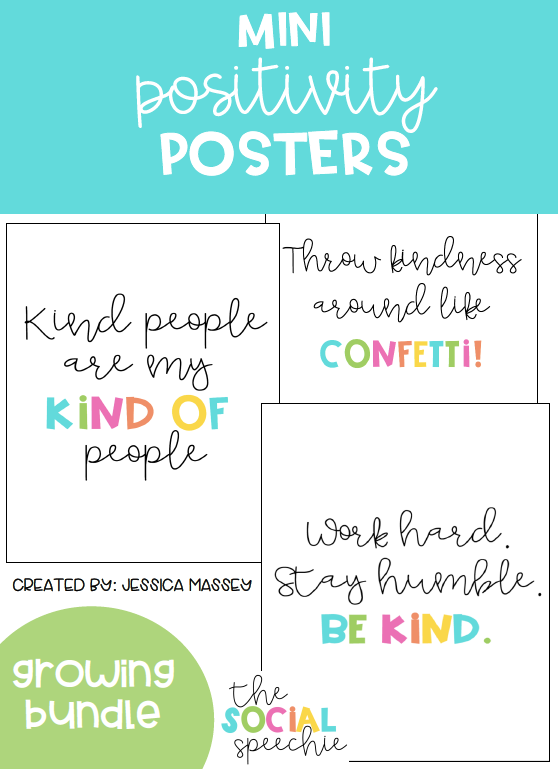 FREEBIE: Mini Positivity Posters | The Social Speechie