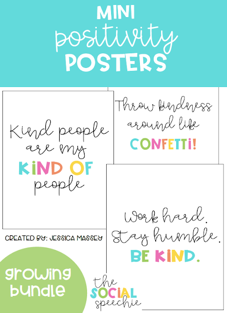 FREEBIE: Mini Positivity Posters | The Social Speechie