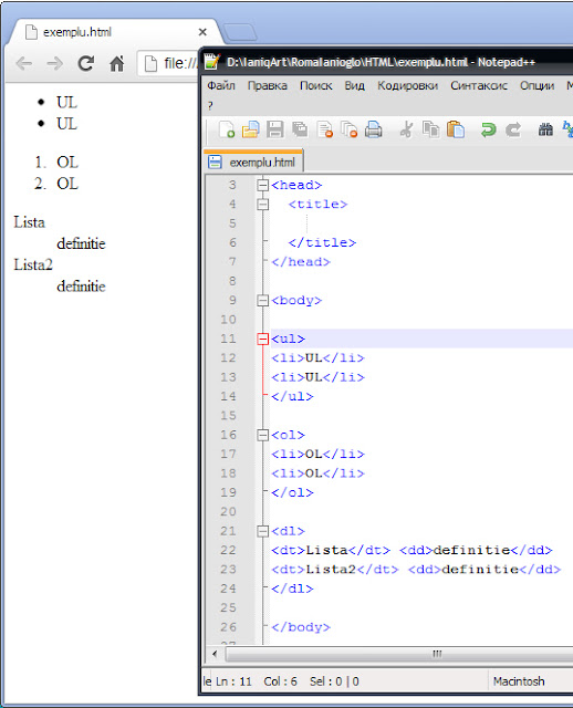 Toate tipurile de comenzi HTML