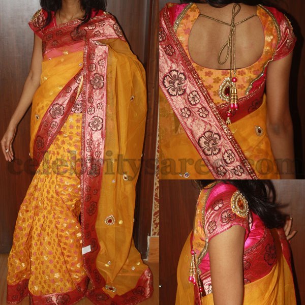 Heavy Glass Work Fancy Sarees - Saree Blouse Patterns