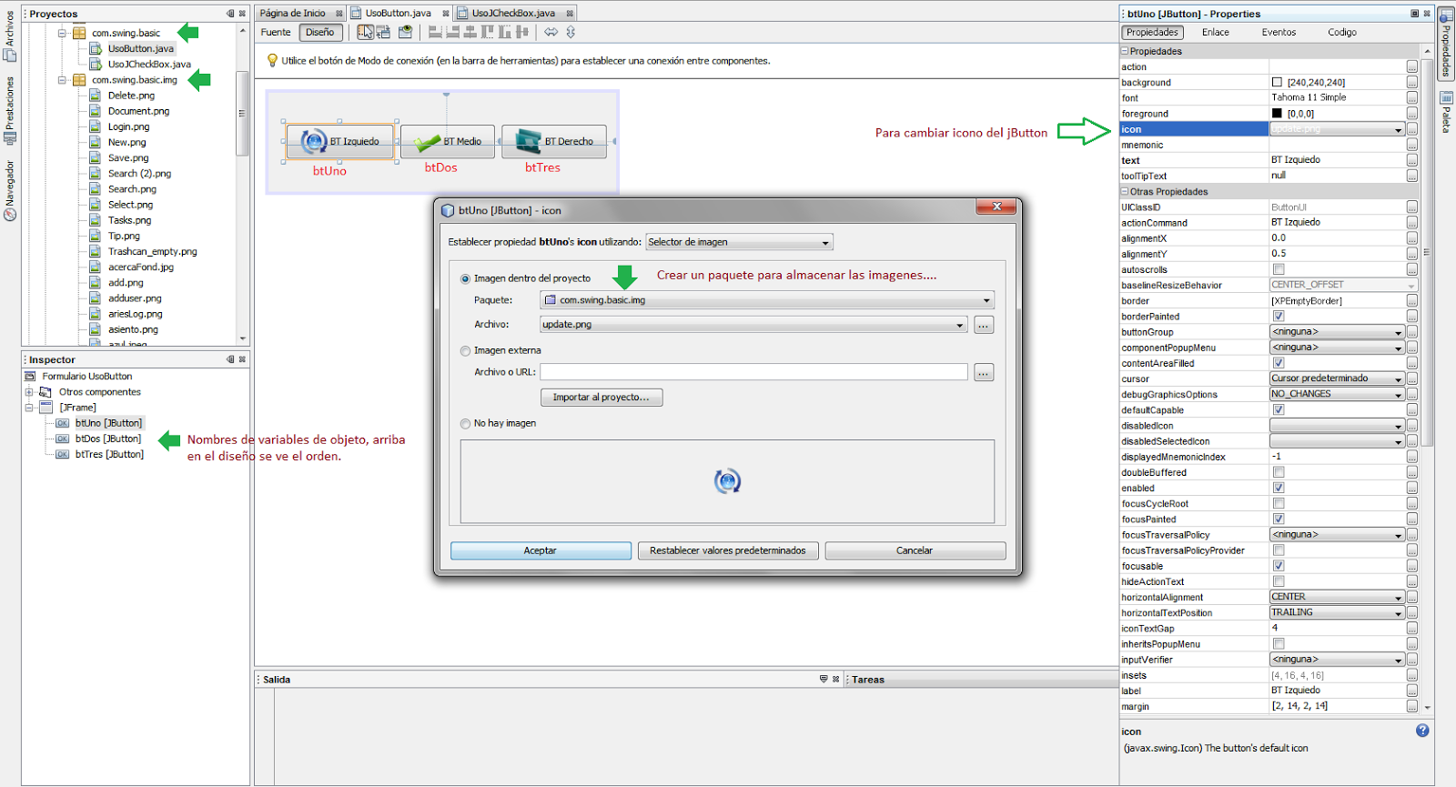 Cursos y tutoriales prácticos de programación en Java: Uso básico de elementos Swing con ...