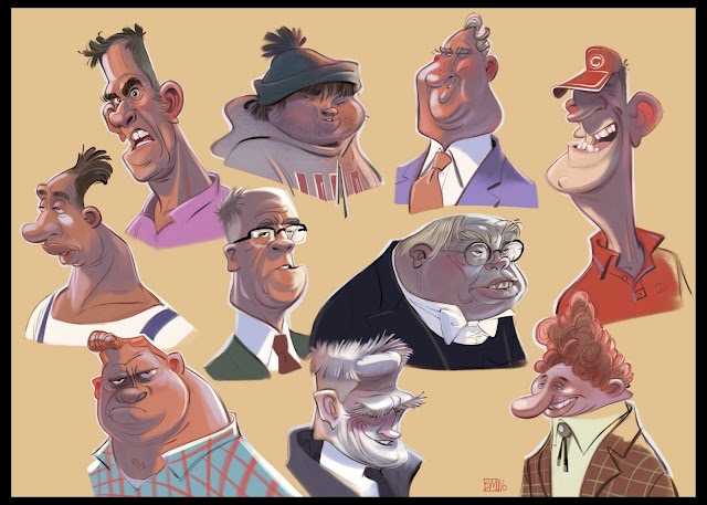 Borja Montoro Character Design: Random Faces