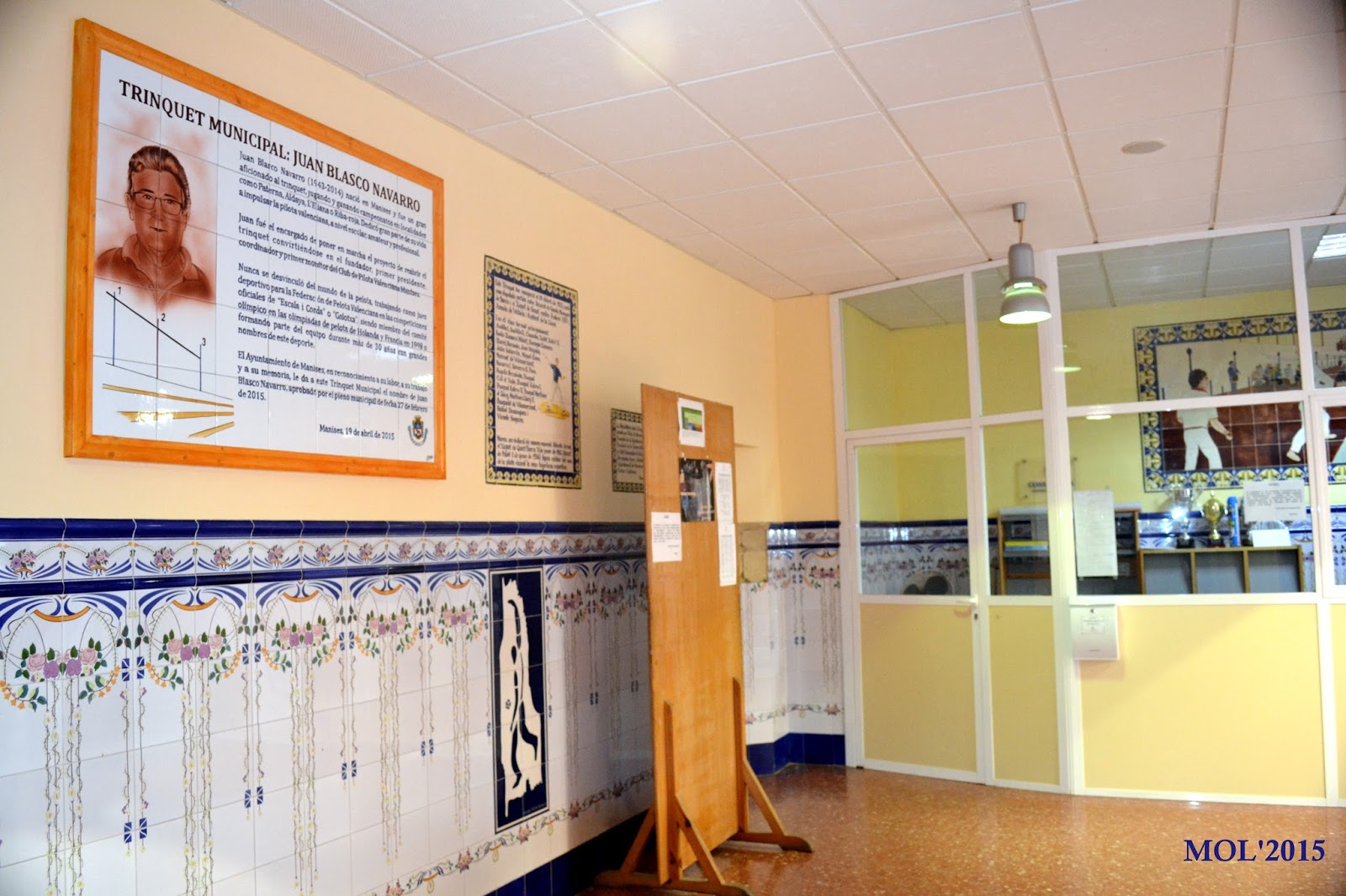 HOMENAJE A JUAN BLASCO NAVARRO "TALES", TRINQUET MUNICIPAL DE MANISES - MOL