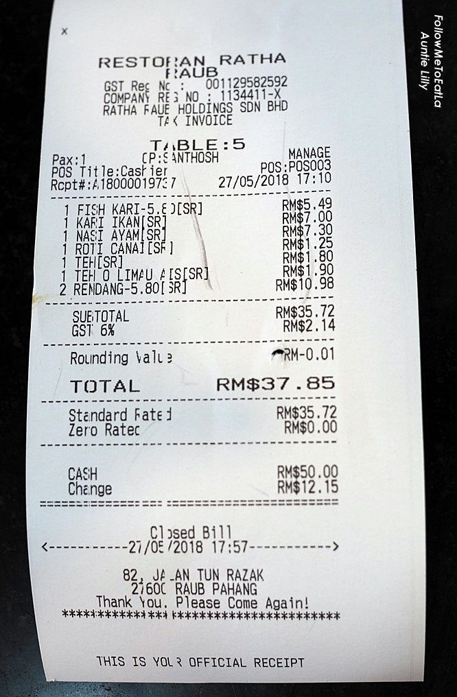 Follow Me To Eat La - Malaysian Food Blog: RESTORAN RATHA RAUB The ...