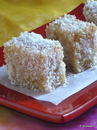 Eggless Lemon Lamingtons ~ Tamalapaku