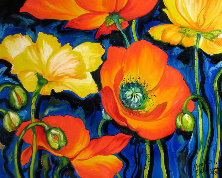 Historia y evolución de la pintura artística : Modernas pinturas flores