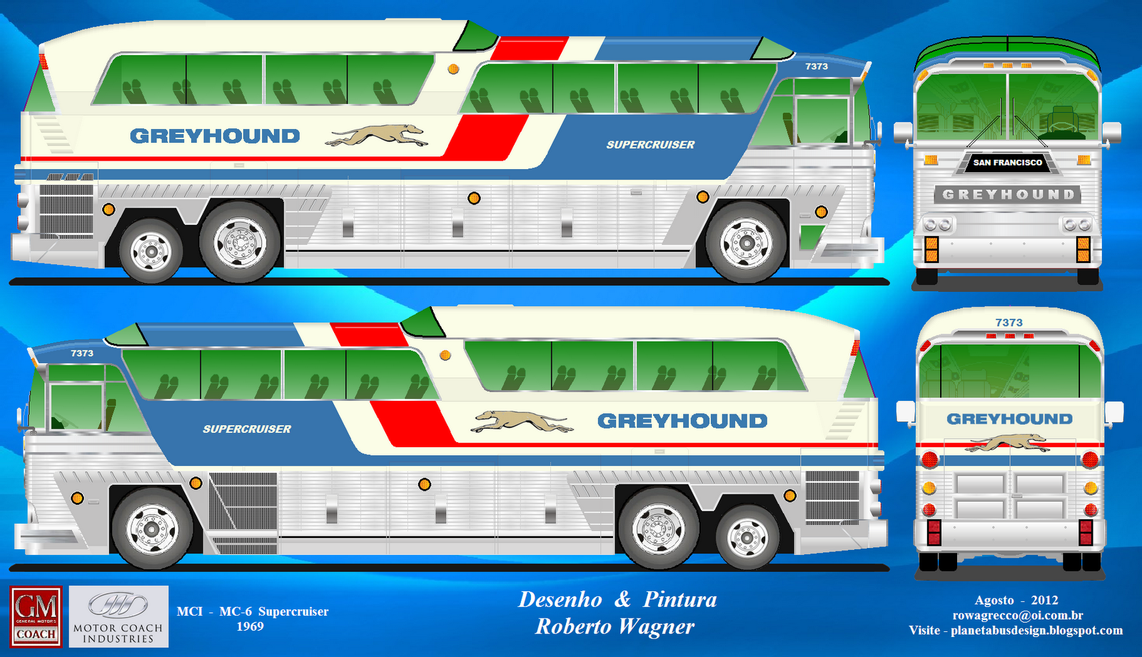 DESENHOS DE ONIBUS BRASILEIROS E ONIBUS GTA/PTTM: GMC MCI MC-6 Greyhound