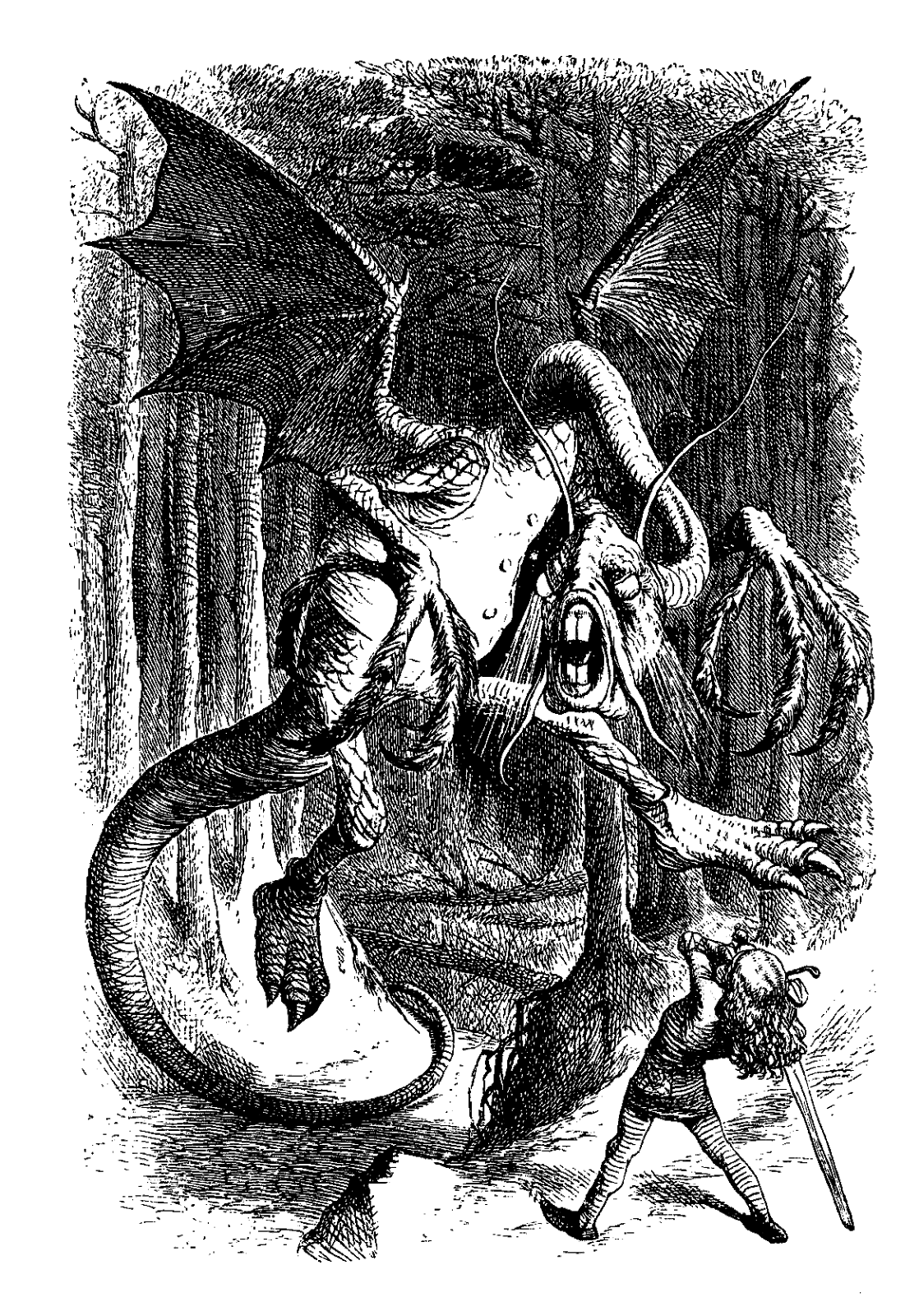 Digital Stamp Design Free Alice In Wonderland Digital Stamp Jabberwocky Dragon