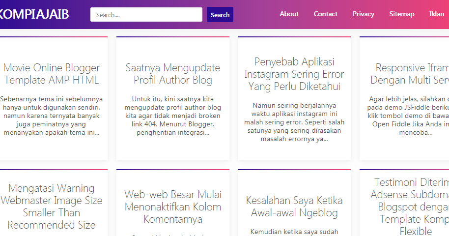 Cara Membuat Post Grid Di Home Page Seperti Kompiajaib Pada Blog Non AMP