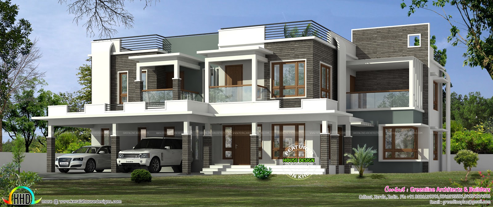 4756 sq-ft wide contemporary home - Kerala Home Design and Floor Plans ...