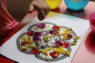 whirls and twirls around the world: India crafts: Flower Rangoli