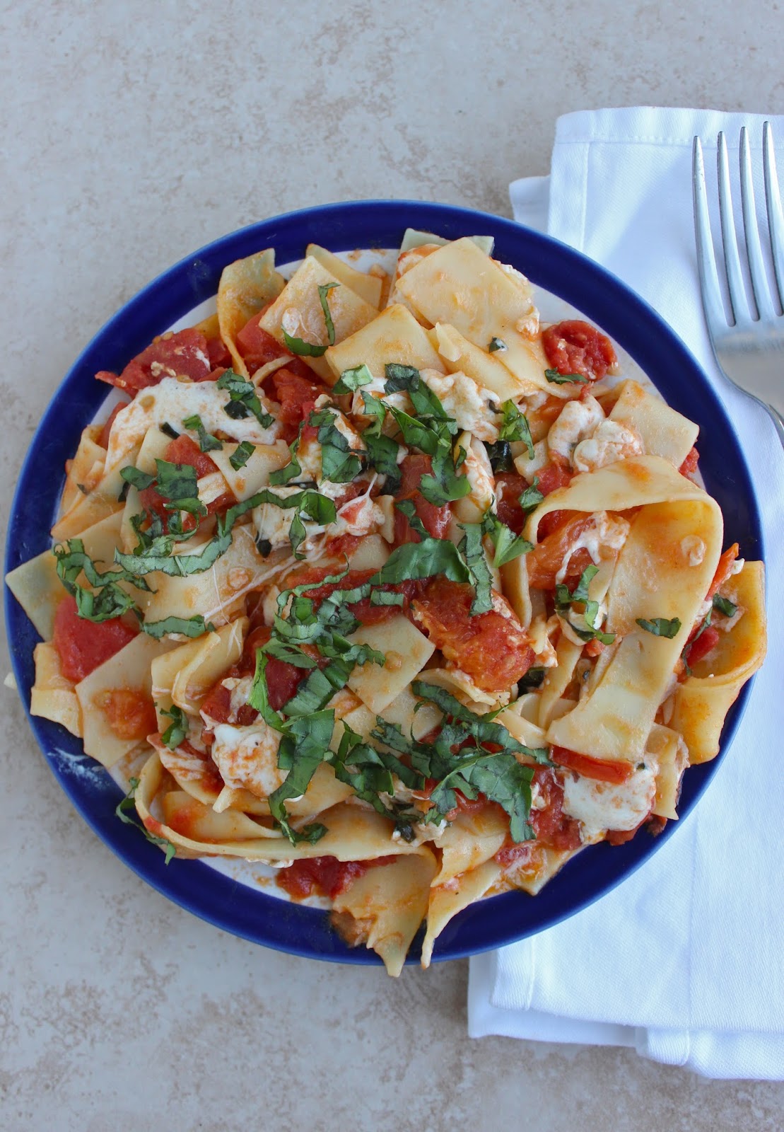 Stew or a Story: Pappardelle with Fresh Tomatoes, Mozzarella, & Basil